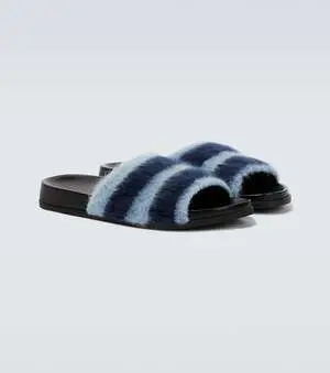 Marni Fussbett Striped Slides