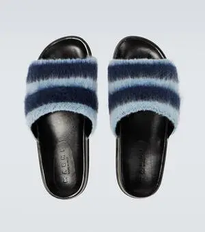 Marni Fussbett Striped Slides
