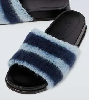 Marni Fussbett Striped Slides