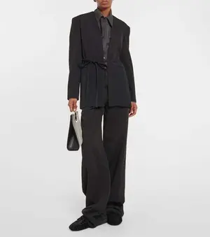 THE ROW Lucca Calf Hair Moccasins - Black
