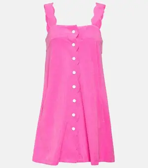 Marysia Scalloped Cotton Blend Minidress - Pink