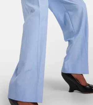 Victoria Beckham Gathered Tapered Pants - Blue