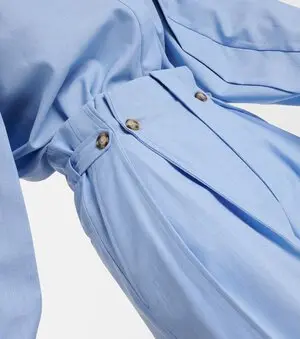 Victoria Beckham Gathered Tapered Pants - Blue