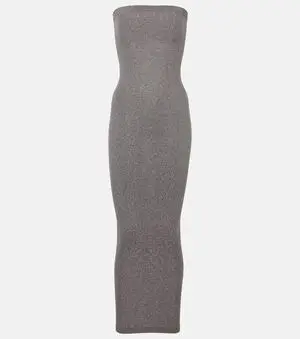 Wolford Fading Shine Strapless Midi Dress - Grey