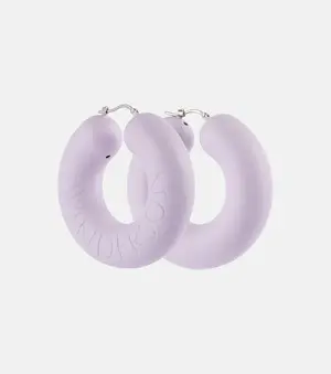 JW Anderson Logo Hoop Earrings - Purple
