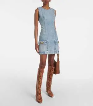 Paris Texas Bettina Snake-effect Knee-high Boots