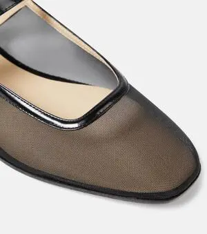 Le Monde Beryl Patent Leather-trimmed Mesh Flats - Black