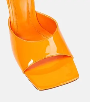 Amina Muaddi Laura Patent Leather Mules