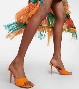 Amina Muaddi Laura Patent Leather Mules