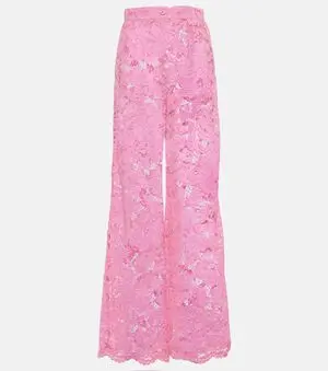 Dolce & Gabbana High-rise Lace Wide-leg Pants