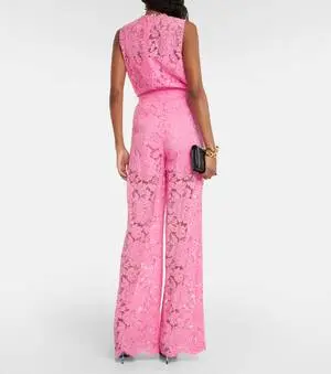 Dolce & Gabbana High-rise Lace Wide-leg Pants