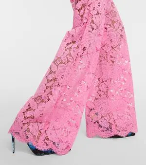 Dolce & Gabbana High-rise Lace Wide-leg Pants
