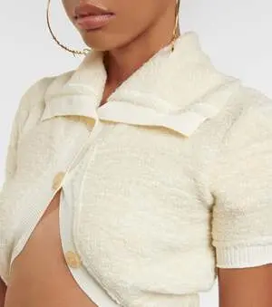 Jacquemus Le Cardigan Campana Cropped Sweater - White