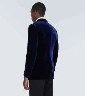 TOM FORD Shelton Velvet Blazer - Blue