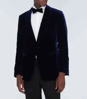 TOM FORD Shelton Velvet Blazer - Blue