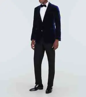 TOM FORD Shelton Velvet Blazer - Blue