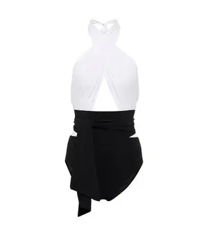 KARLA COLLETTO Cutout Halterneck Swimsuit - Black