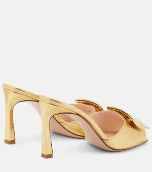 ROGER VIVIER Trumpet Metallic Leather Mules