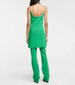 Rabanne Crystal-embellished Knit Minidress - Green