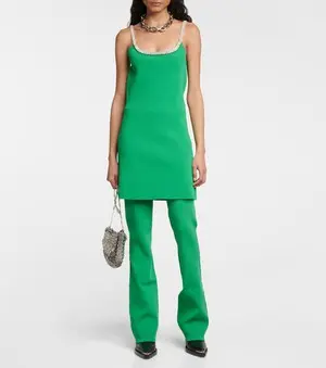 Rabanne Crystal-embellished Knit Minidress - Green