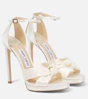 JIMMY CHOO Rosie 120 Satin Sandals - White
