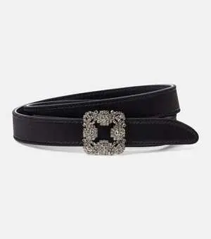 Manolo Blahnik Hangisi Embellished Belt - Black