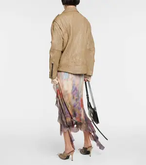 Acne Studios Linor Oversized Belted Leather Jacket - Brown