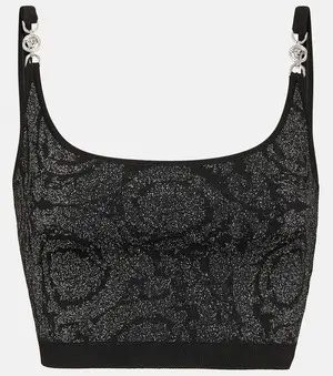 Versace La Greca Medusa '95 Knit Crop Top