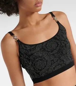 Versace La Greca Medusa '95 Knit Crop Top