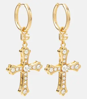 Dolce & Gabbana Crystal-embellished Drop Earrings - Gold