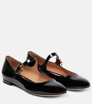 GIANVITO ROSSI Mary Jane Patent Leather Ballet Flats