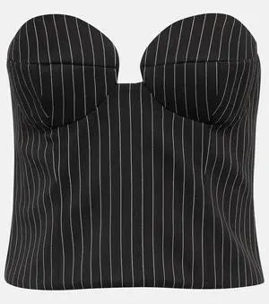 Magda Butrym Pinstripe Wool Bustier - Multicoloured