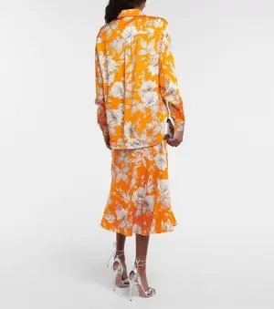 Erdem Lillia Floral Satin Blouse