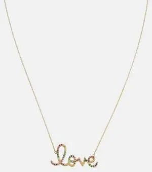 SYDNEY EVAN Love 14kt Gold Sapphire Necklace - Multicoloured
