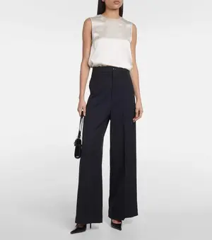 NILI LOTAN Johan Virgin Wool Wide-leg Trousers