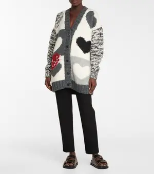 JOSEPH Intarsia Wool-blend Cardigan
