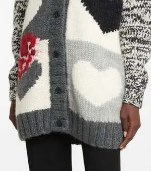 JOSEPH Intarsia Wool-blend Cardigan