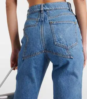 AREA Crystal-embellished Straight Jeans