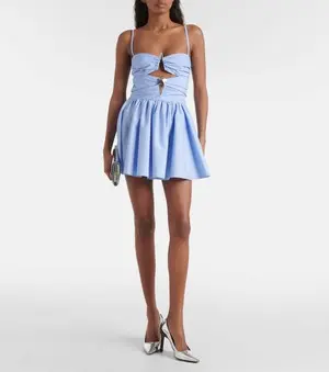 AREA Cutout Cotton-blend Mini Dress