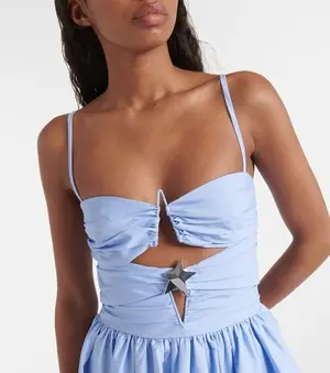 AREA Cutout Cotton-blend Mini Dress