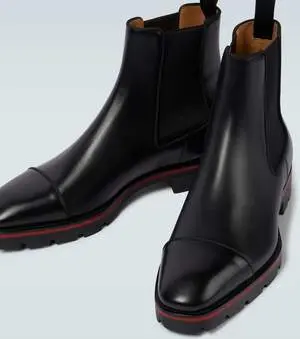 CHRISTIAN LOUBOUTIN Melon Leather Chelsea Boots