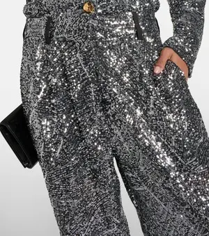 BLAZÉ MILANO Sequined Straight Pants - Silver