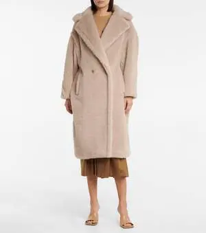 Max Mara Tedgirl Alpaca-blend Coat - Pink