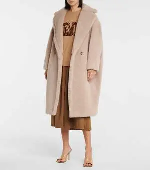 Max Mara Tedgirl Alpaca-blend Coat - Pink