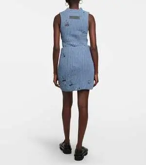 JW Anderson Distressed Cotton-blend Miniskirt