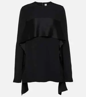 TOTEME Satin-trimmed Crepe Top