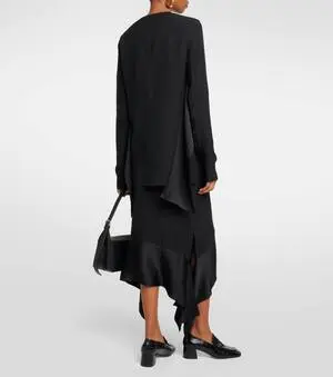 TOTEME Satin-trimmed Crepe Top