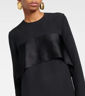 TOTEME Satin-trimmed Crepe Top