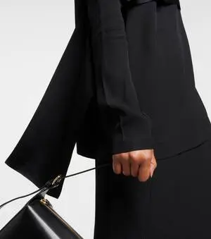 TOTEME Satin-trimmed Crepe Top