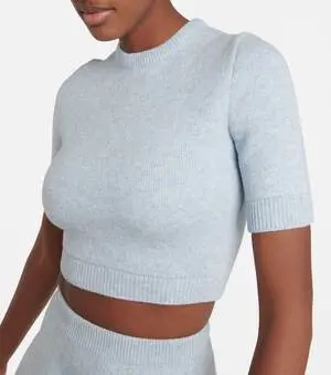 Alaïa Wool Crop Sweater - Blue